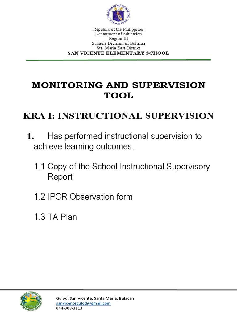Monitoring and Supervision Tool Enlarged | PDF | Human Nature | Further ...
