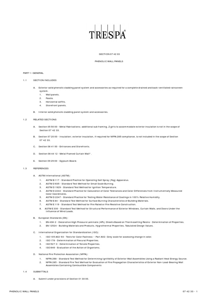 Trespa Section Phenolic Wall Panels | PDF | Building Engineering ...