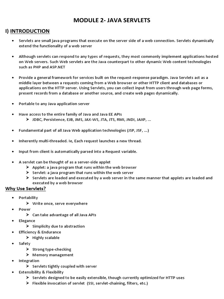 Module 2-Java Servlets: I) Introduction | Download Free PDF | Web ...
