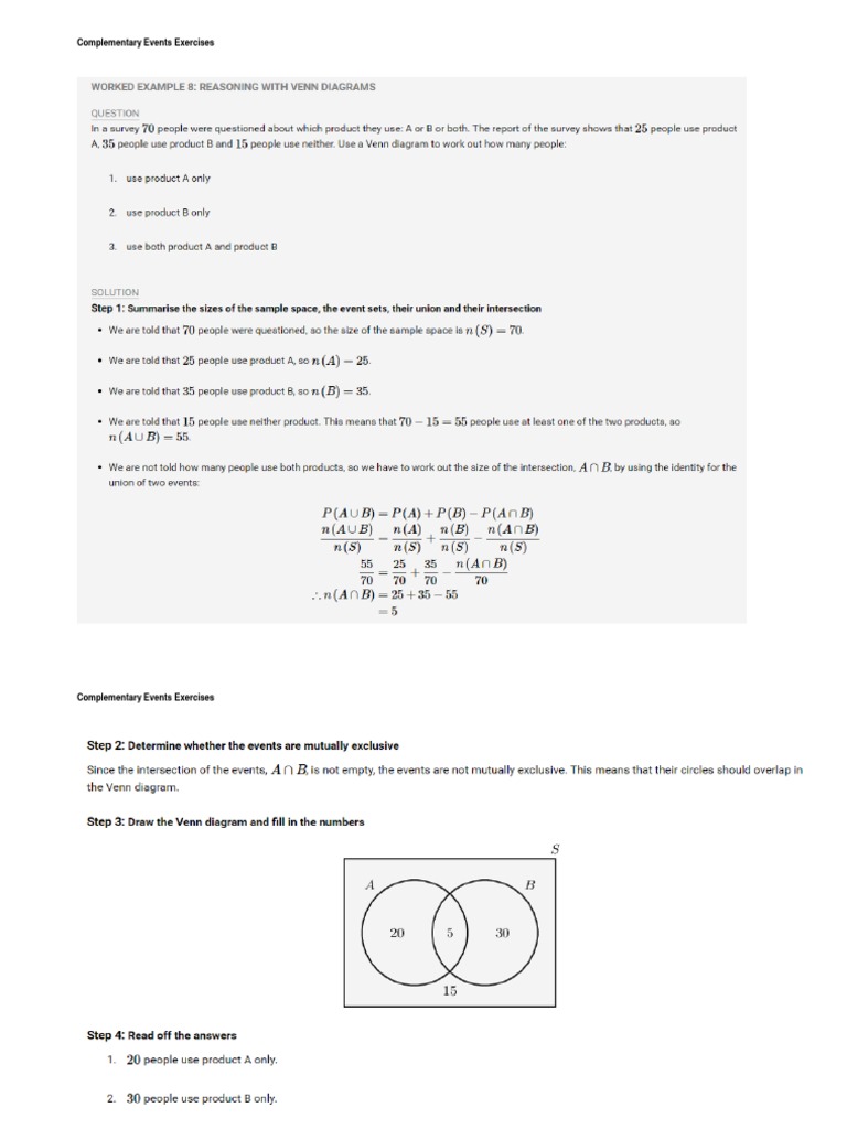 Complementary Events and Example | PDF