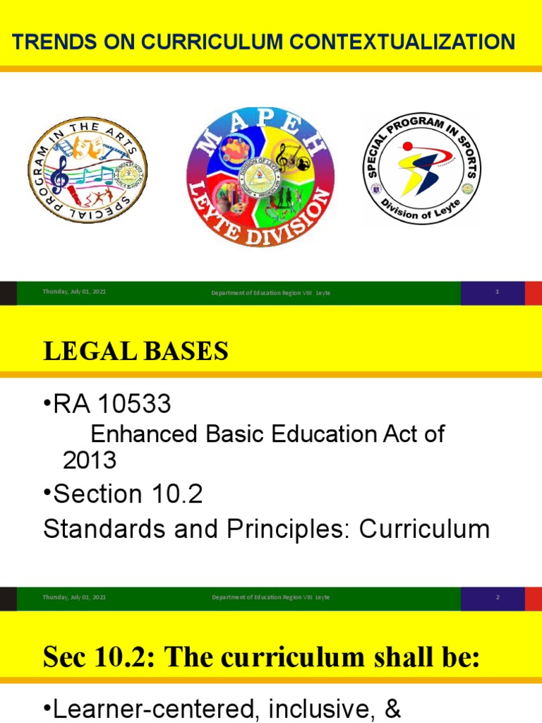 Trends On Curriculum Contextualization: Thursday, July 01, 2021 ...