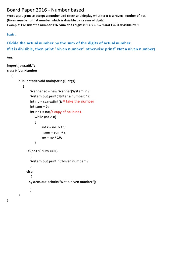Number Based-Niven No 7th June21 | PDF | Software Development ...