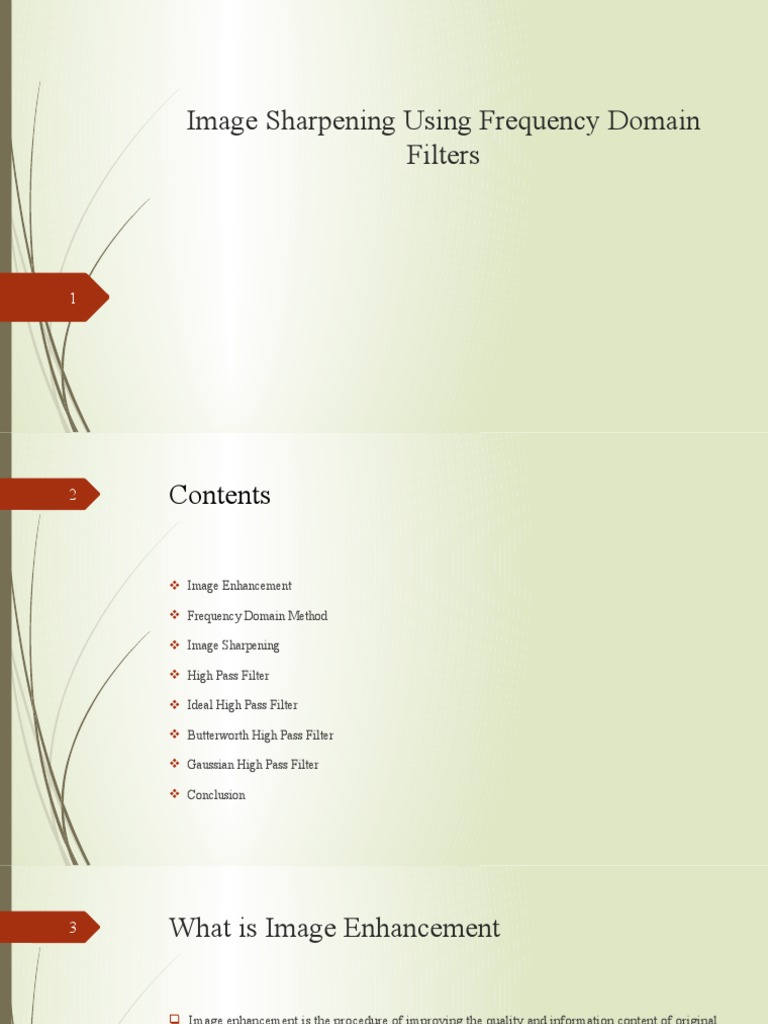 Image Sharpening Using Frequency Domain Filters | PDF | Electronic Filter | Image Editing