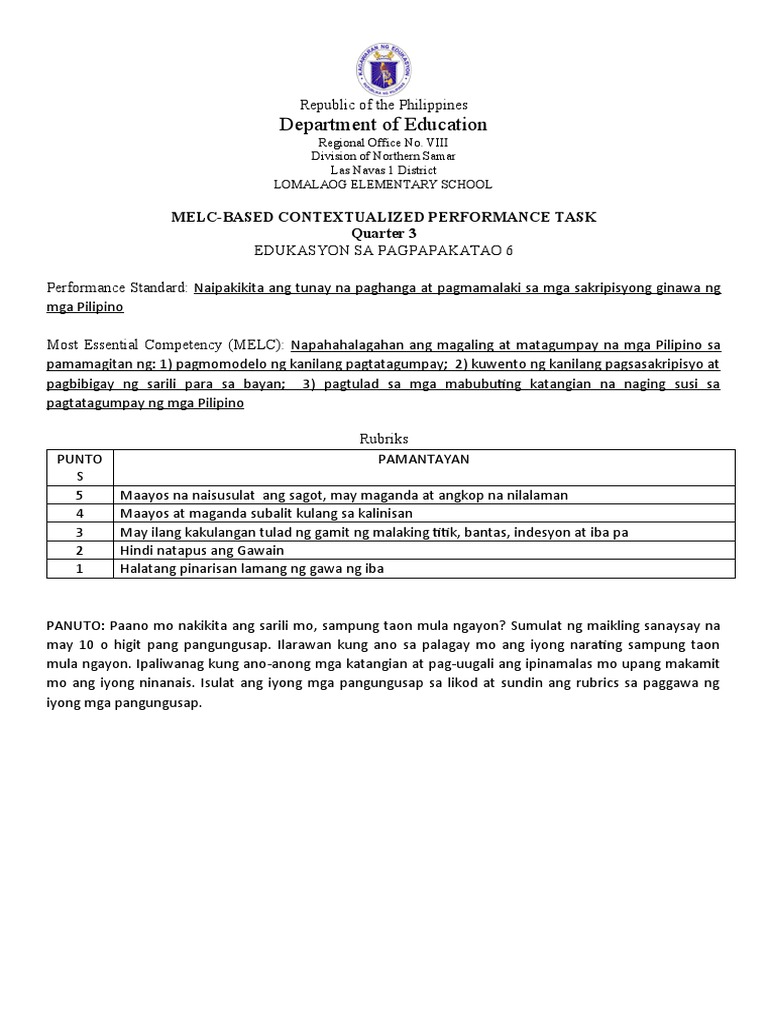 Performance Tasks Grade 6 | PDF | Musical Forms