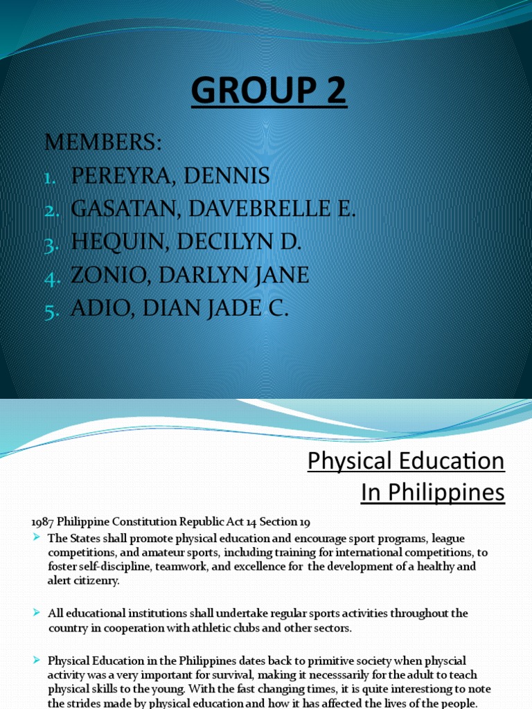 Physical Education in Philippines GROUP2 | PDF
