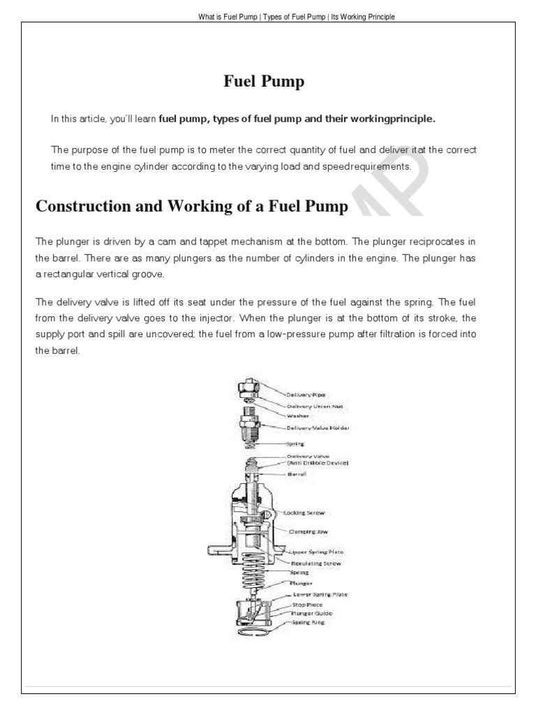 Fuel Pump Pdf Final Download Free Pdf Carburetor Pump