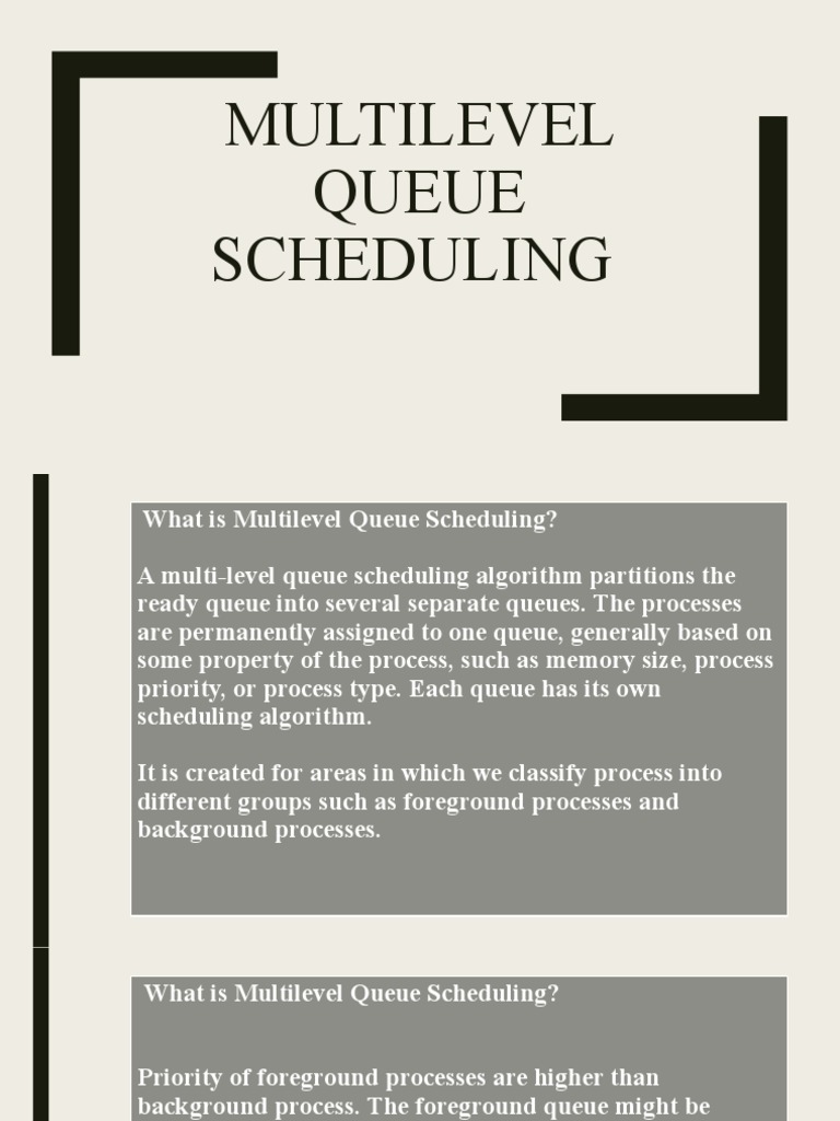 Multilevel Queue Scheduling Algorithm Pdf Scheduling Computing Concurrency Computer 8459