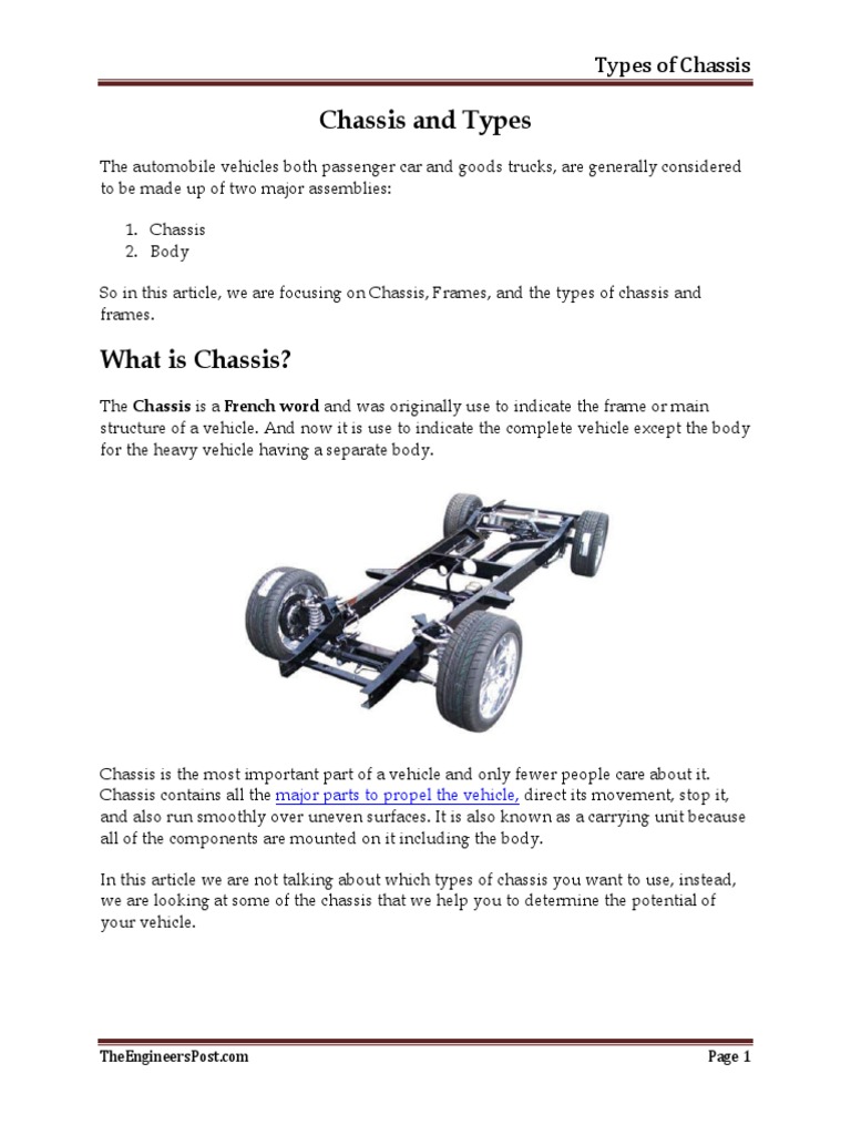 Chassis and Types | PDF | Chassis | Axle