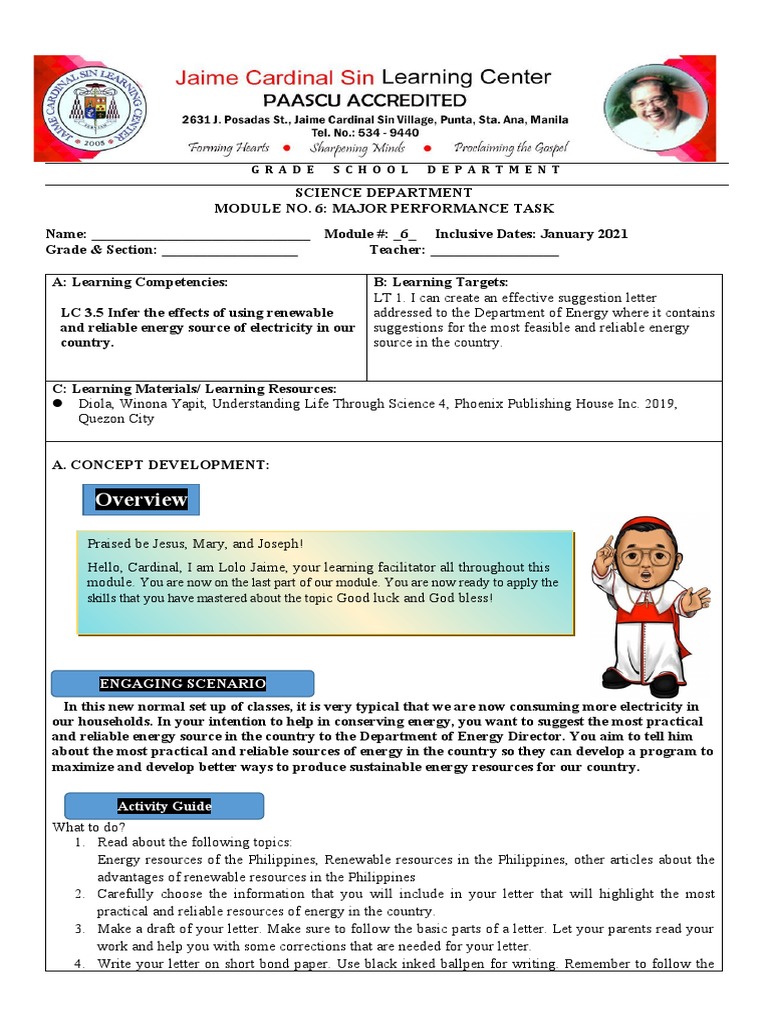 3rd Quarter Science 5 Module 6 MAJOR PTASK | PDF | Human Nature | Communication