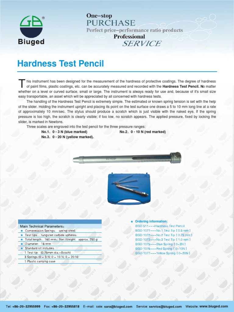 Measure Coating Hardness Test Pencil | PDF