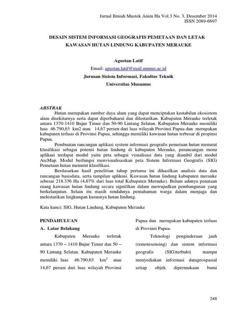 Desain Sistem Informasi Geografis Pemetaan Dan Letak Kawasan Hutan ...