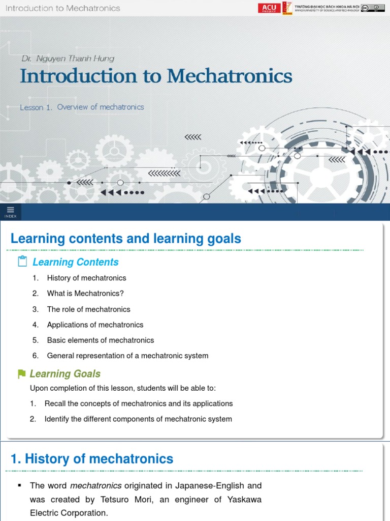 Storyboard - Lesson 1 - Overview of Mechatronics - V3 | PDF | Mechatronics | Machines