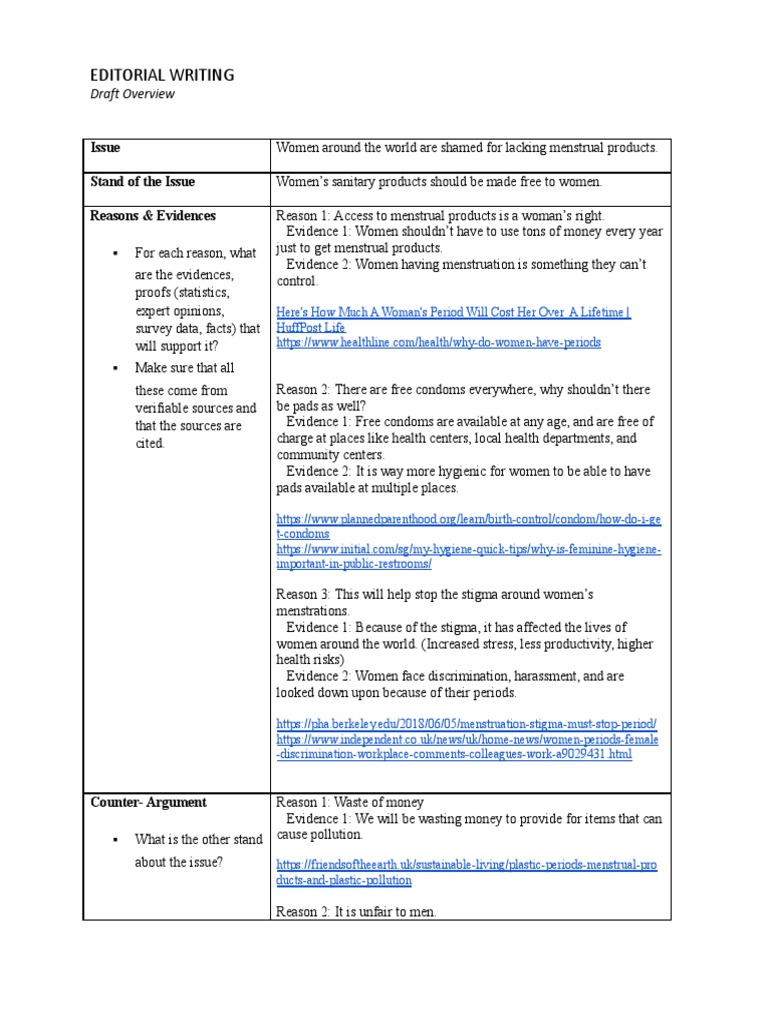 Editorial Writing: Issue Stand of The Issue Reasons & Evidences | PDF ...