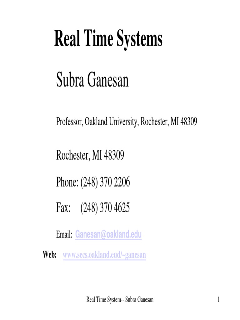 Real Time System1 | PDF | Real Time Computing | Scheduling (Computing)