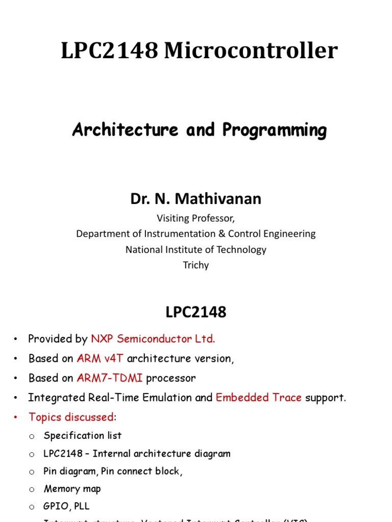LPC2148 Microcontroller Architecture and | PDF | Computer Hardware ...