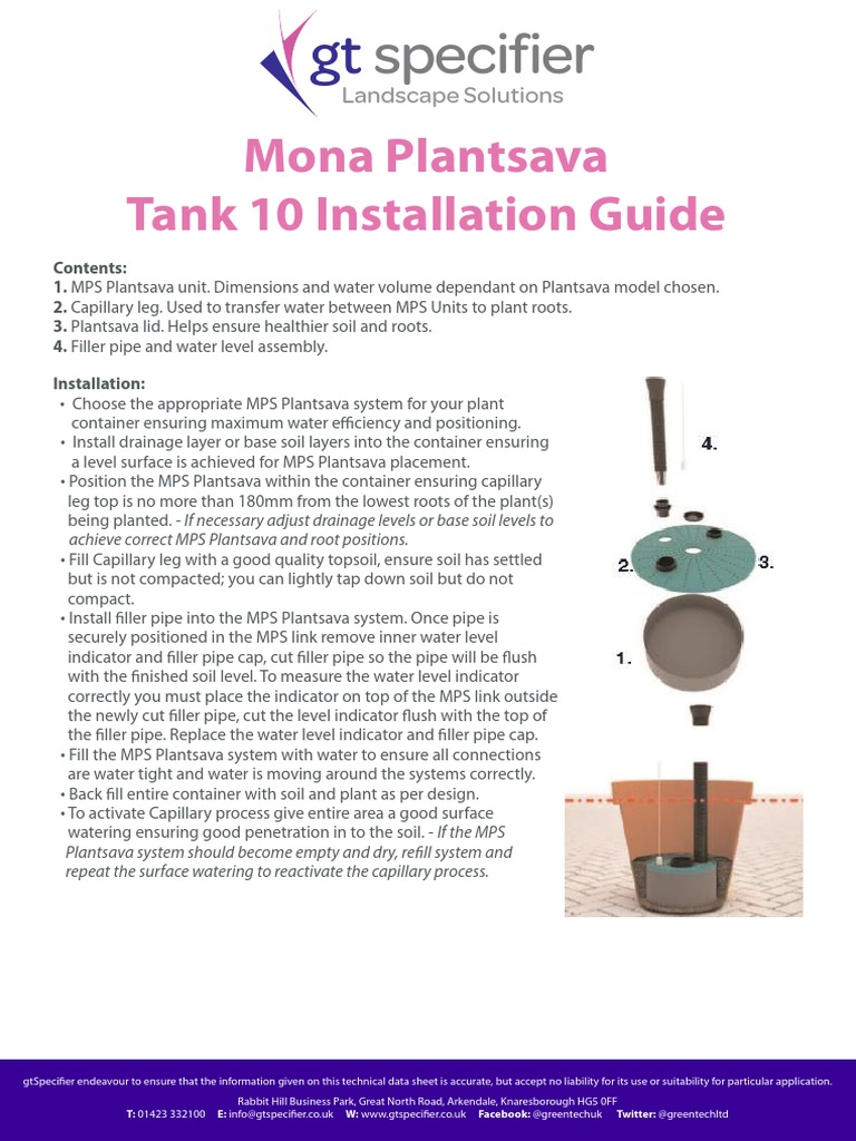 Mona Tank 10 Installation Guide Specifier | PDF | Soil | Pipe (Fluid ...