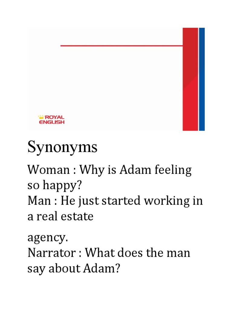 Narrator Exercises and Synonyms | PDF