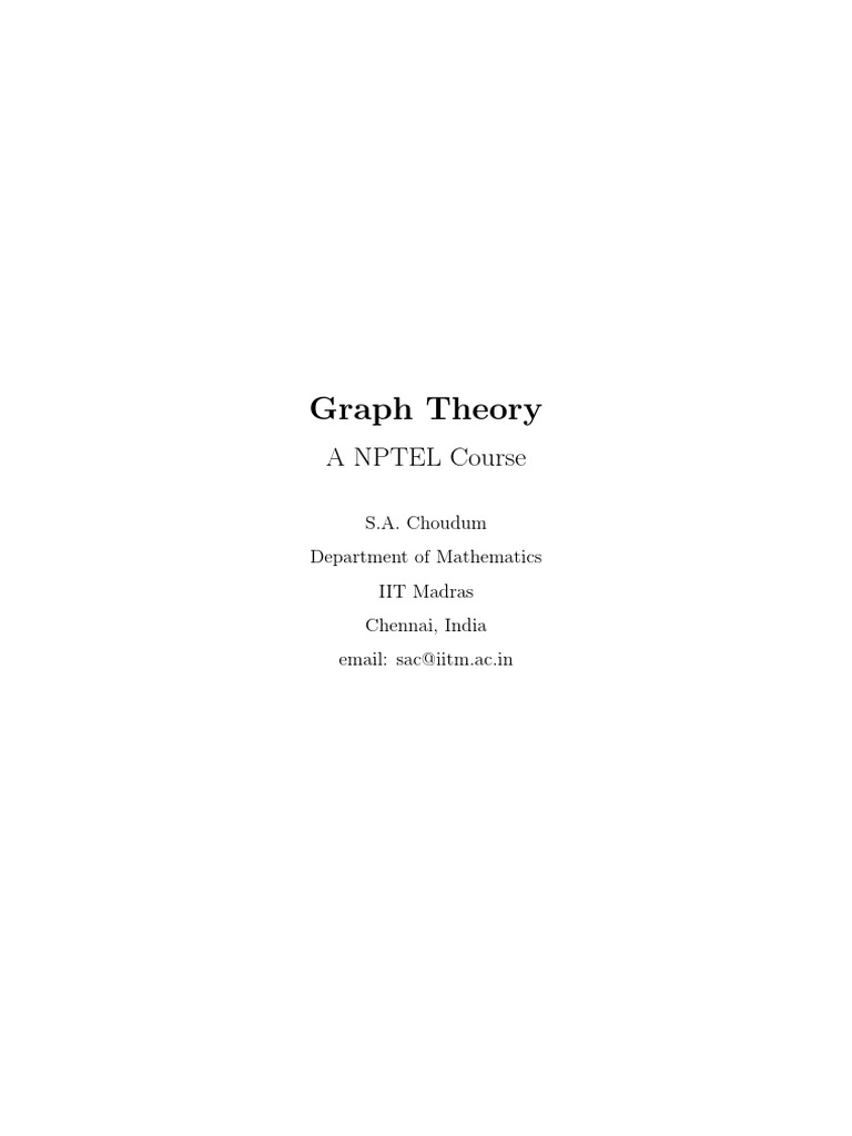 Graph Theory - S A Chodum | PDF | Visual Cortex | Vertex (Graph Theory)