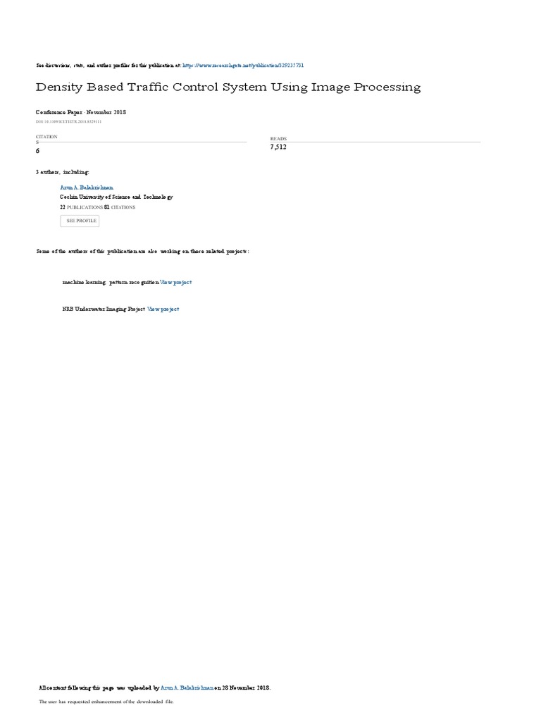 Density-Based Traffic Control System | PDF | Traffic | Image Segmentation