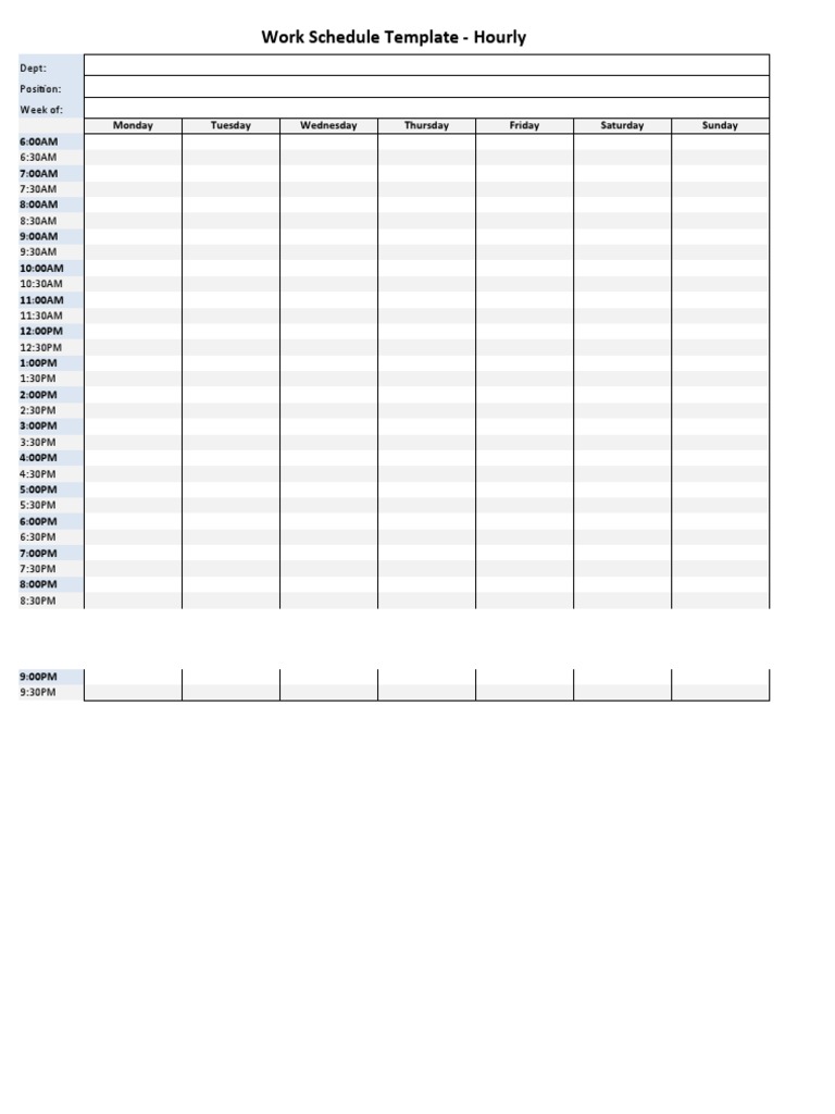 Work Schedule Template | PDF