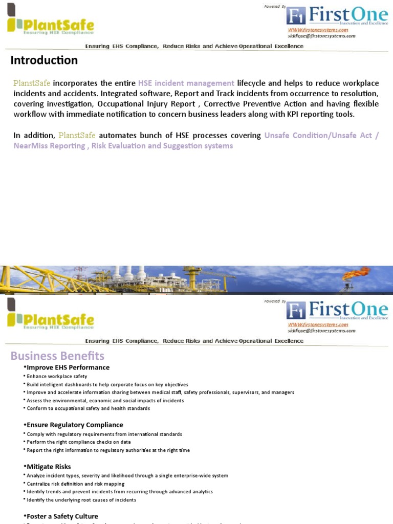 PlantSafe Presentation | PDF | Risk | Occupational Safety And Health