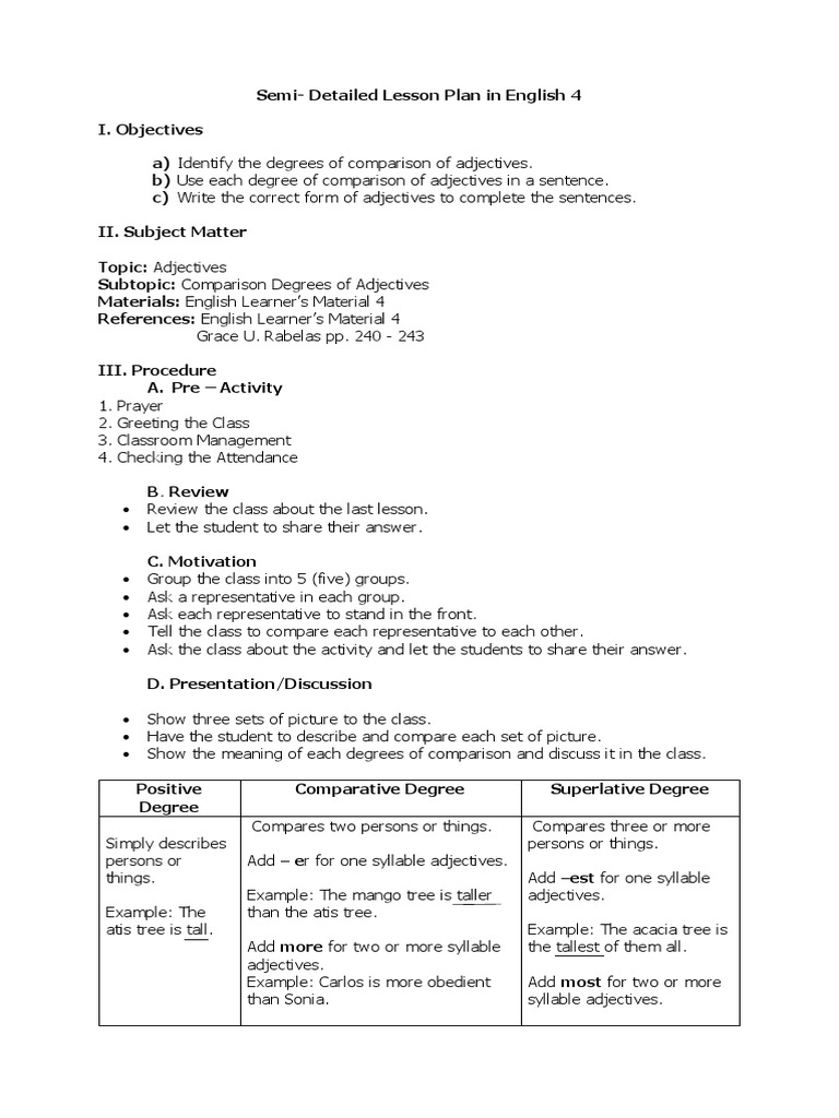 Grade 4 English SSES | PDF | Adjective | Language Mechanics