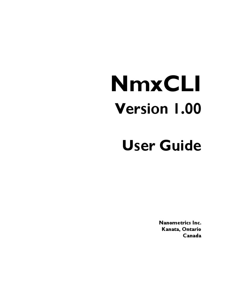 Nmxcli: User Guide | PDF | Command Line Interface | Parameter (Computer Programming)