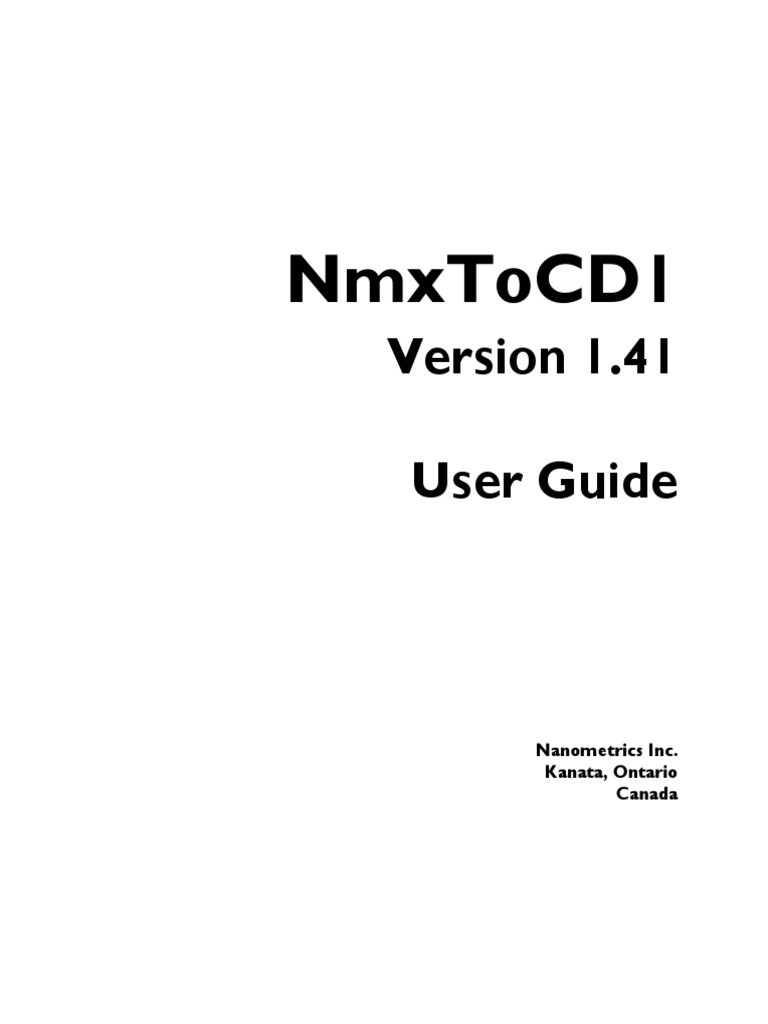 NmxToCD1 UserGuide 14833R3 | PDF | Command Line Interface | Data Compression