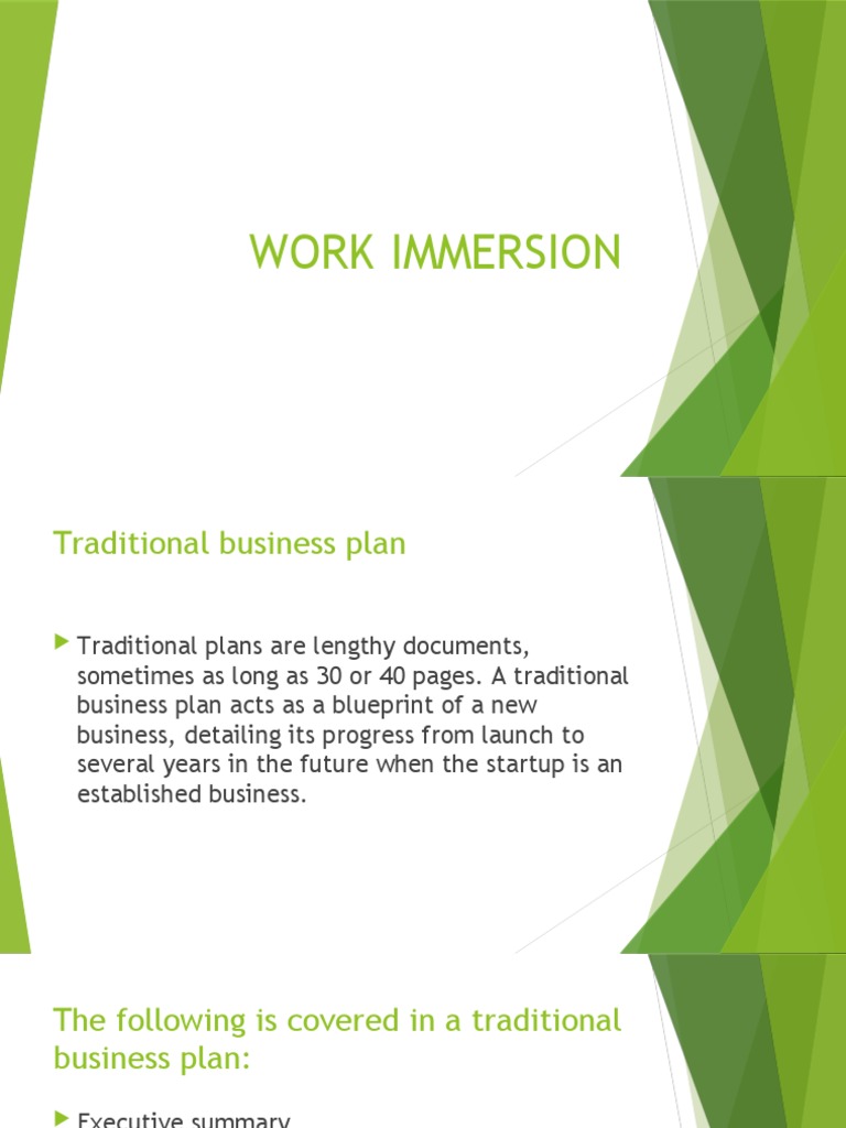 Work Immersion | PDF | Financial Plan | Swot Analysis