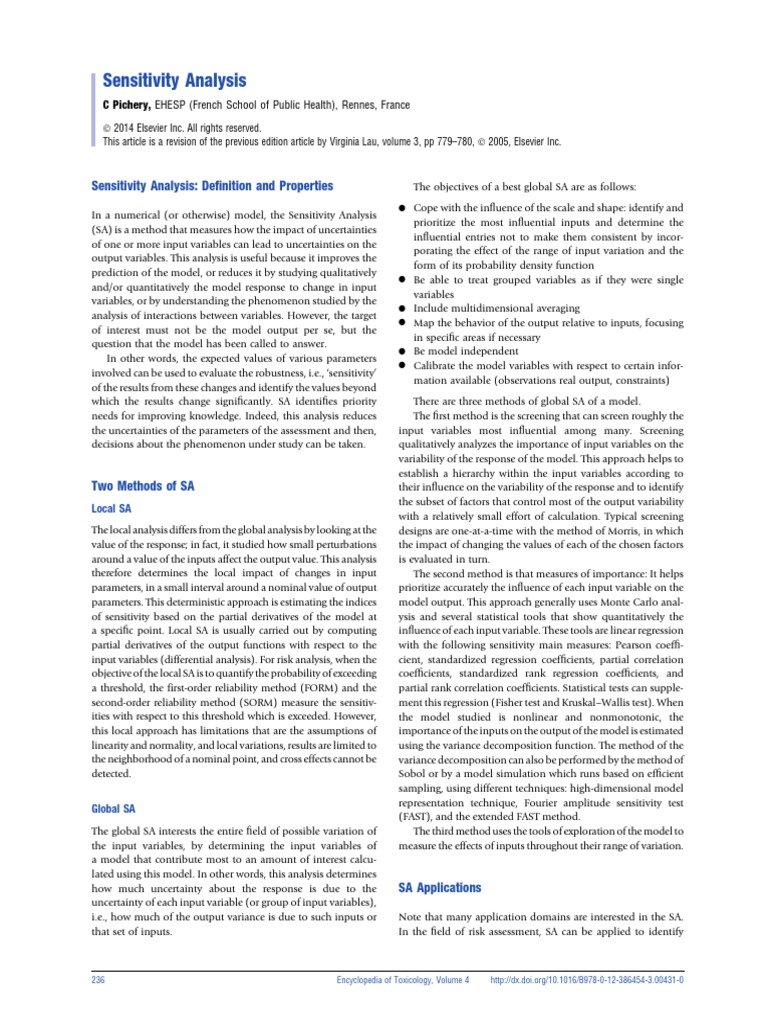 Sensitivity Analysis | PDF | Sensitivity Analysis | Mathematical Model