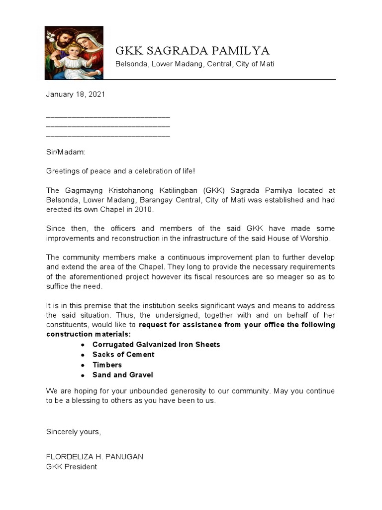 GKK Sagrada Pamilya: Construction Materials | PDF