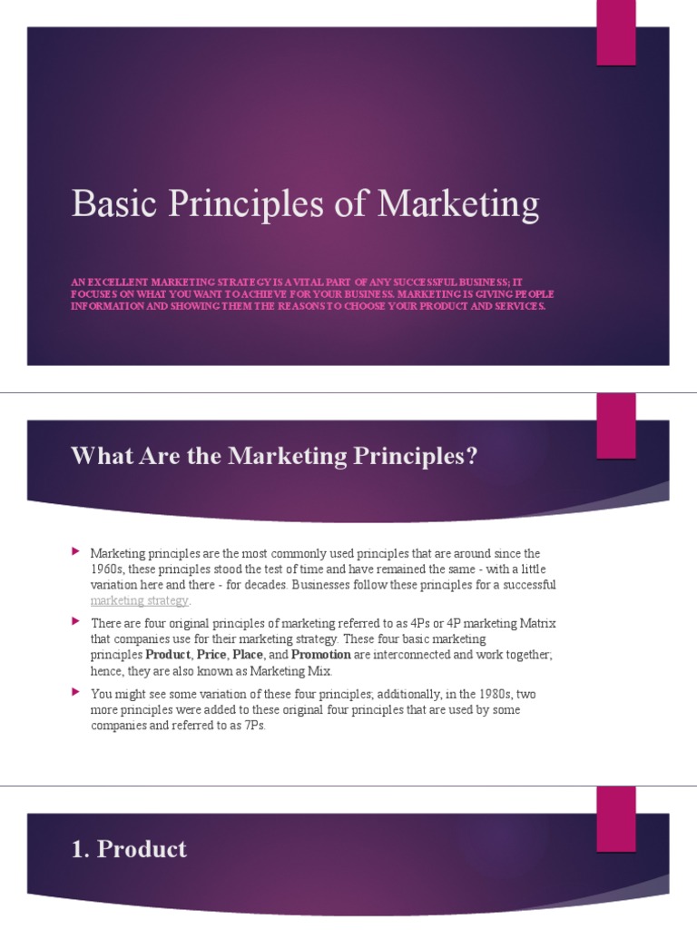 Basic Principles of Marketing | PDF | Market Segmentation | Marketing
