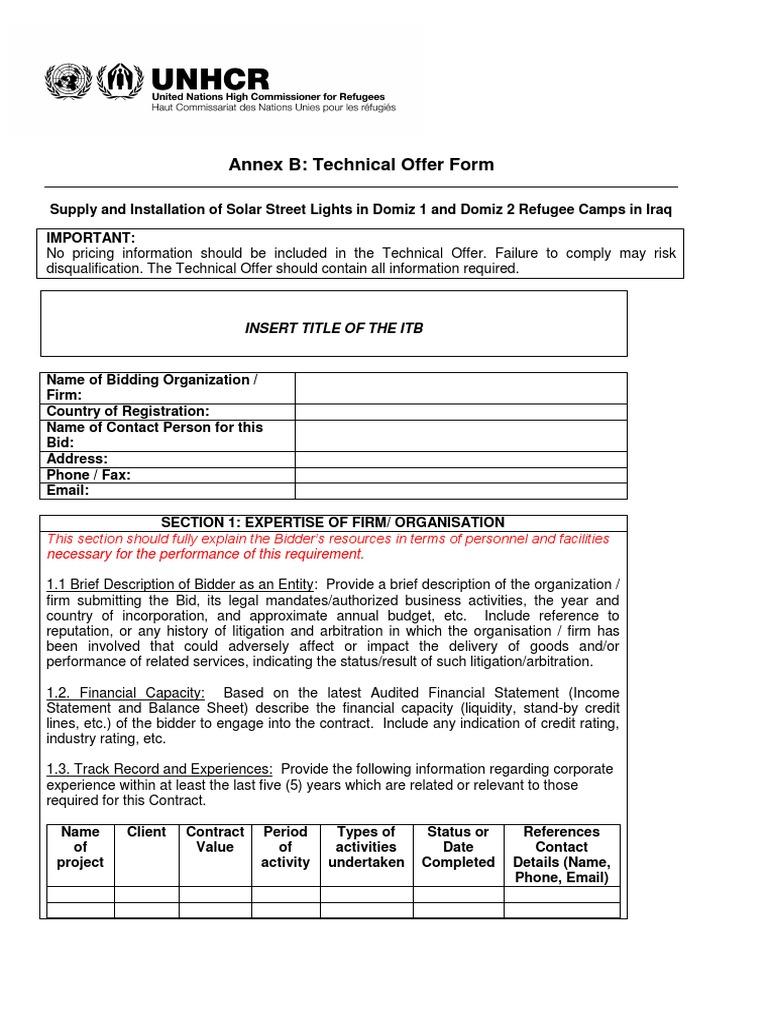 Solar Street Light Installation Bid | PDF | Specification (Technical ...