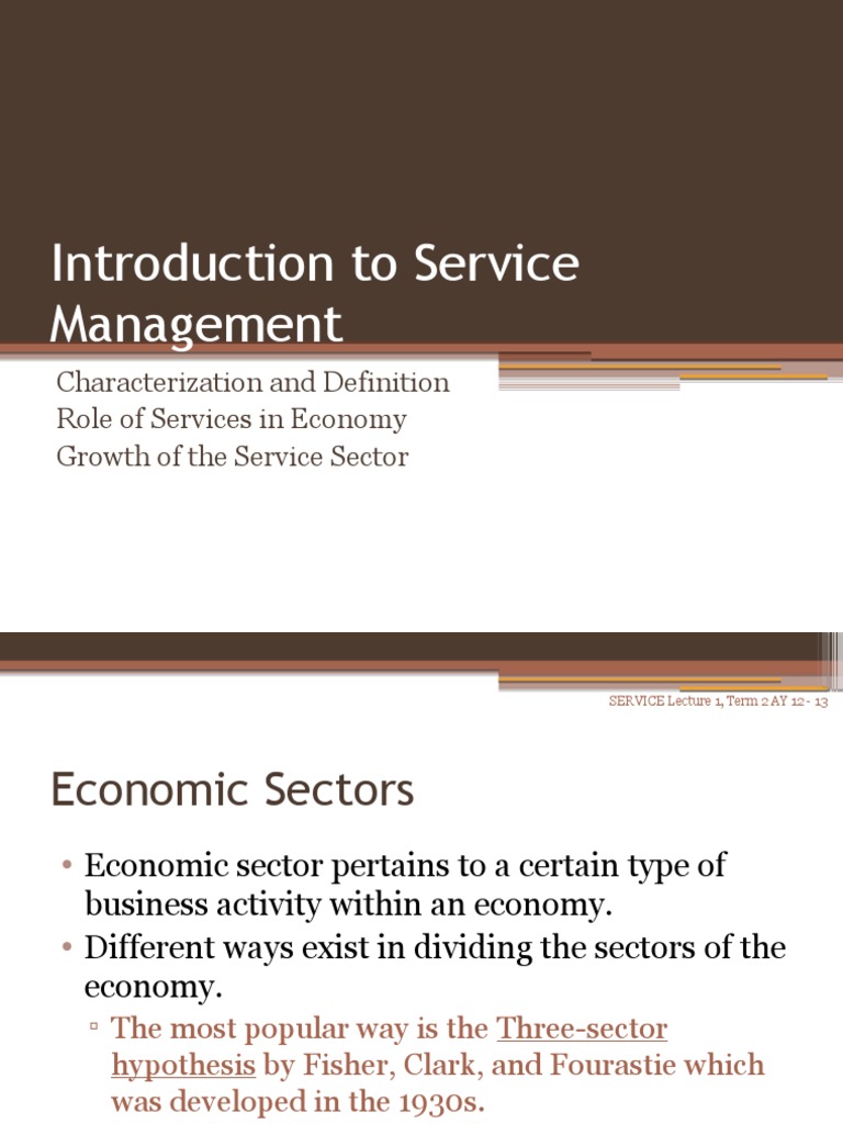 Introduction To Service Management | PDF | Tertiary Sector Of The ...