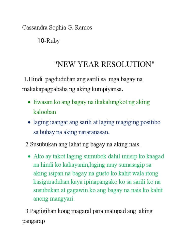 New Year Resolution | PDF