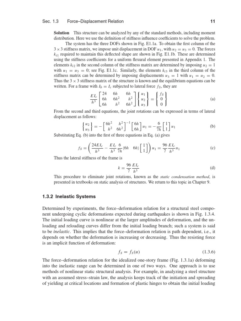 1.3.2 Inelastic Systems | PDF | Deformation (Engineering) | Stiffness