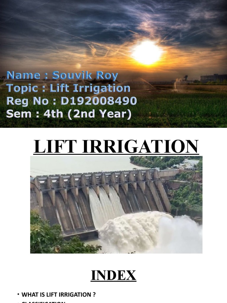 An Overview of Lift Irrigation Systems: Classification, Power Sources ...
