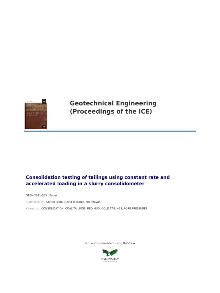 Simulating the Consolidation Behavior of Coal Tailings, Red Mud, and ...