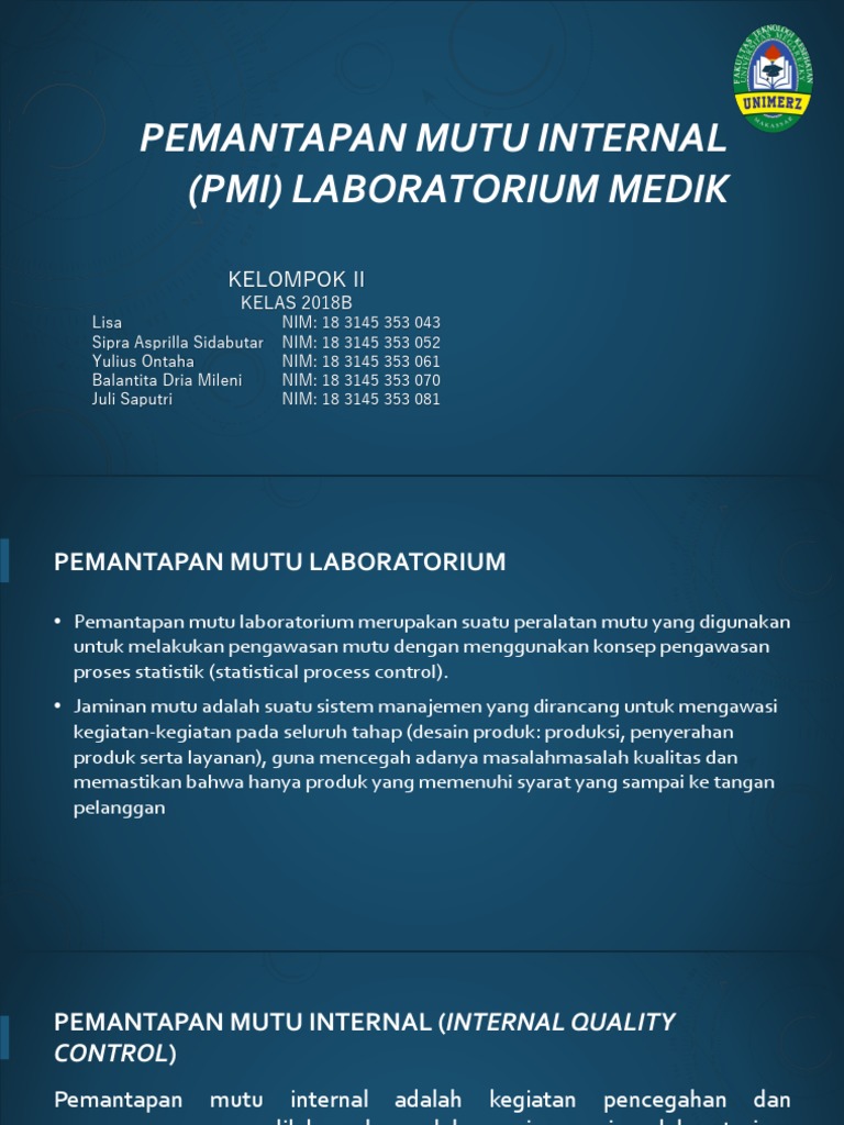 Pemantapan Mutu Internal (PMI) Laboratorium | PDF
