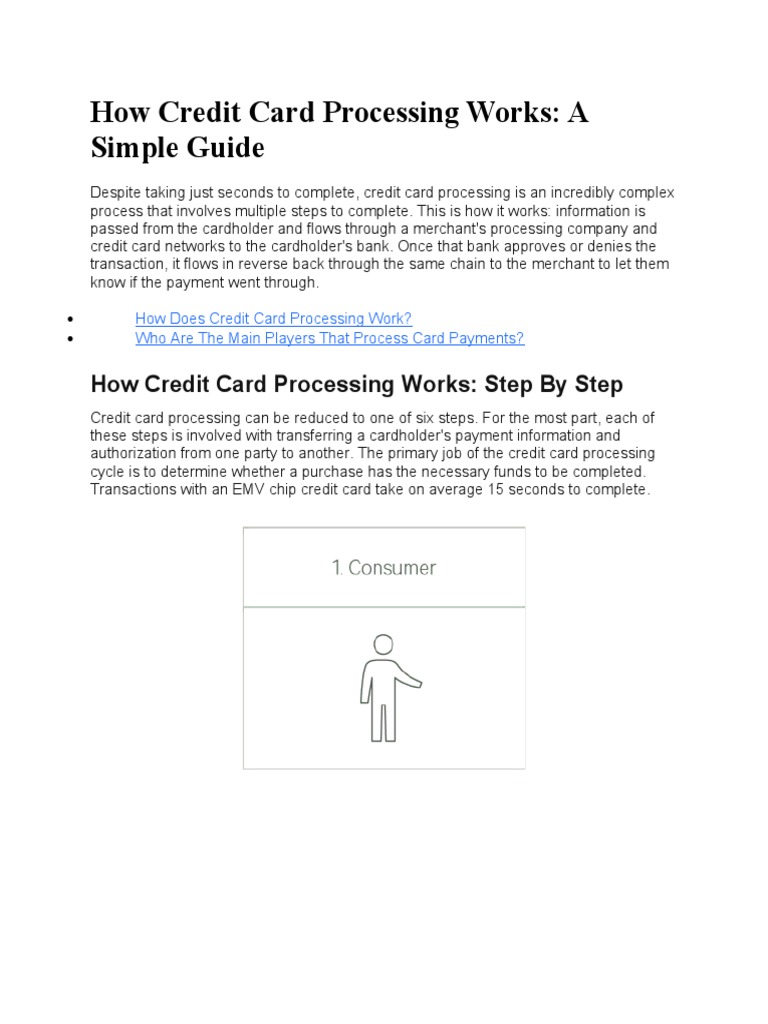 How Credit Card Processing Works | PDF | Credit Card | Visa Inc.
