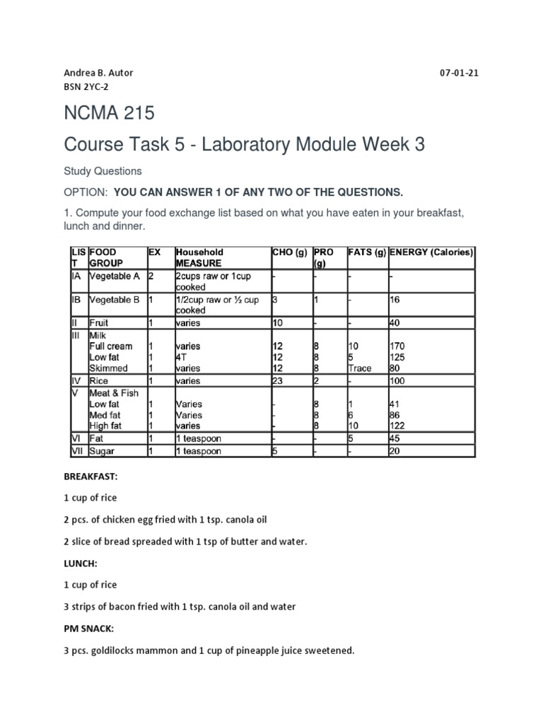 Ncma215 Course Task 5 | PDF