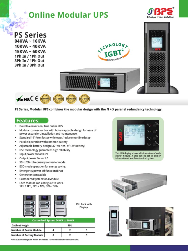 PS Series 04-60KVA Catalogue | PDF | Mains Electricity | Alternating ...