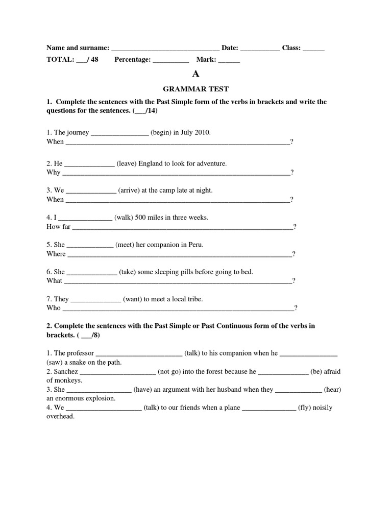 2 Raz Past (Simple Cont Perf) | PDF | Perfect (Grammar) | Morphology