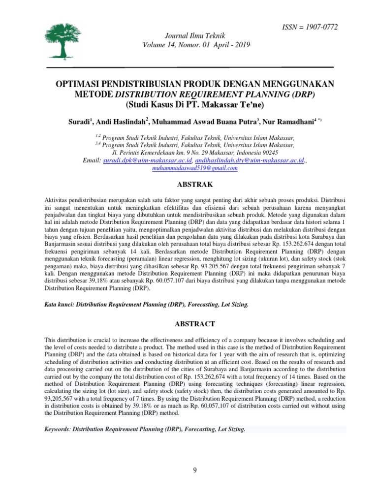 Optimasi Distribusi Produk dengan DRP | PDF