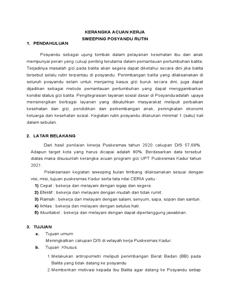 Kak Sweeping Posyandu | PDF
