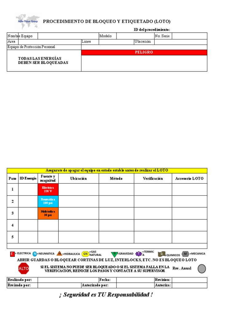 Formato LOTO | PDF