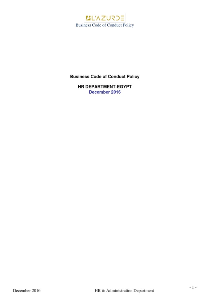 Business Code of Conduct | PDF | Whistleblower | Regulatory Compliance