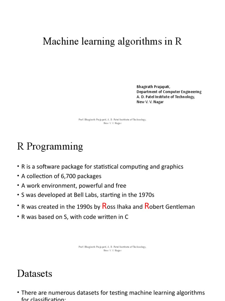 Machine Learning in R (Autosaved) | PDF | Machine Learning | Statistical Classification