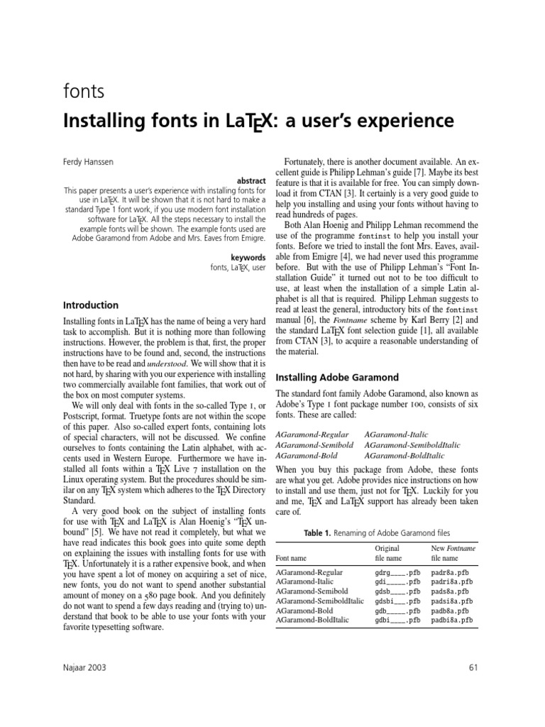 Installing Fonts in LaTeX - 13 | PDF | Typefaces | Te X