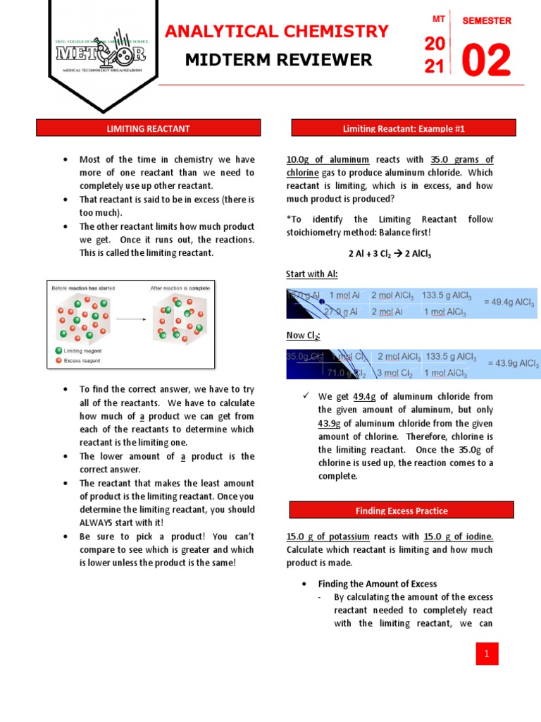 Anachem Lec1 | PDF | Stoichiometry | Sets Of Chemical Elements